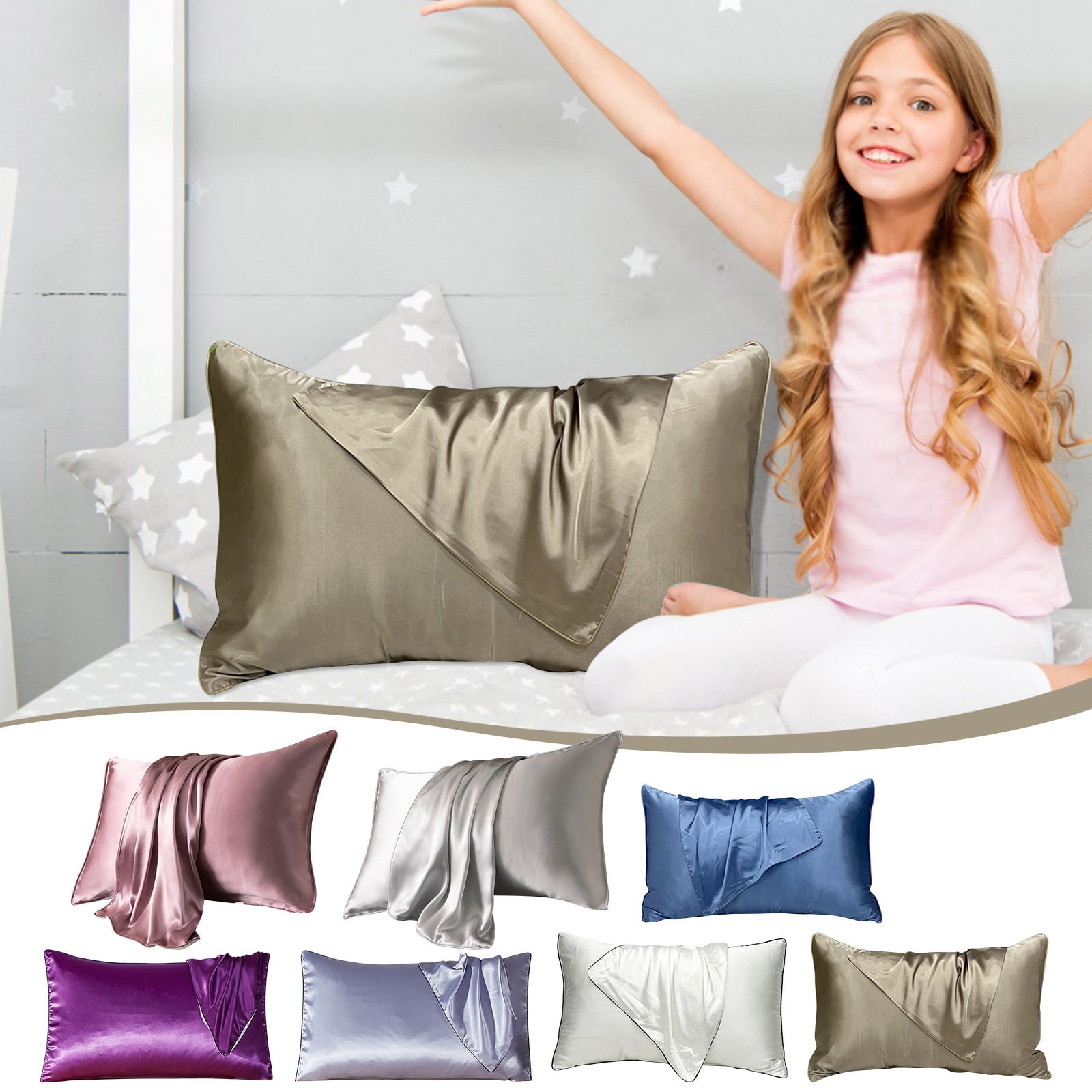 Click here for Mtvxesu Silk Pillowcases  Summer Simulated Silk Pi... prices