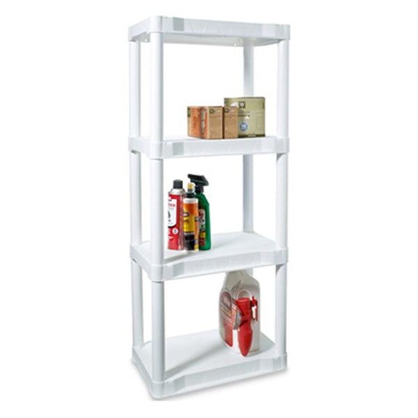 Plano 4 Shelves Interlocking Shelf Unit -19.25"x11.13" White - Walmart ...