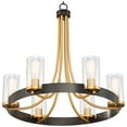 Stiffel Ferrers Dark Bronze Gold Chandelier 26" Wide Clear Glass Shade ...