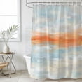 Burnt Orange Sunset Bathroom Shower Curtains with 12 Hooks Polyester ...