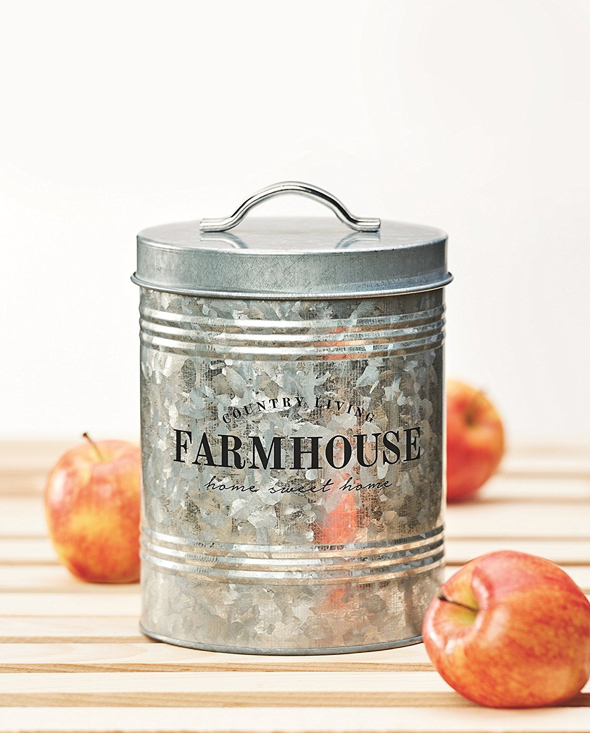 Amici Home Farmhouse Galvanized Canister Canister-76 oz, 76 oz, Gray ...