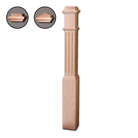 6.25 x 56 in. Hollow Wood Fluted Box Newel Post, Red Oak | Walmart Canada