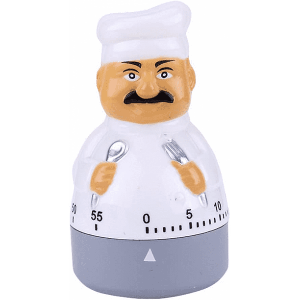 Chef Shaped Kitchen Timer, Cooking Timer 60 Minutes Manual Timer Chef ...