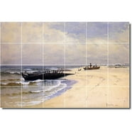 Ceramic Tile Mural-Thomas Eakins Waterfront Painting 344. 72" w x 48" h using (24) 12 x 12 ...