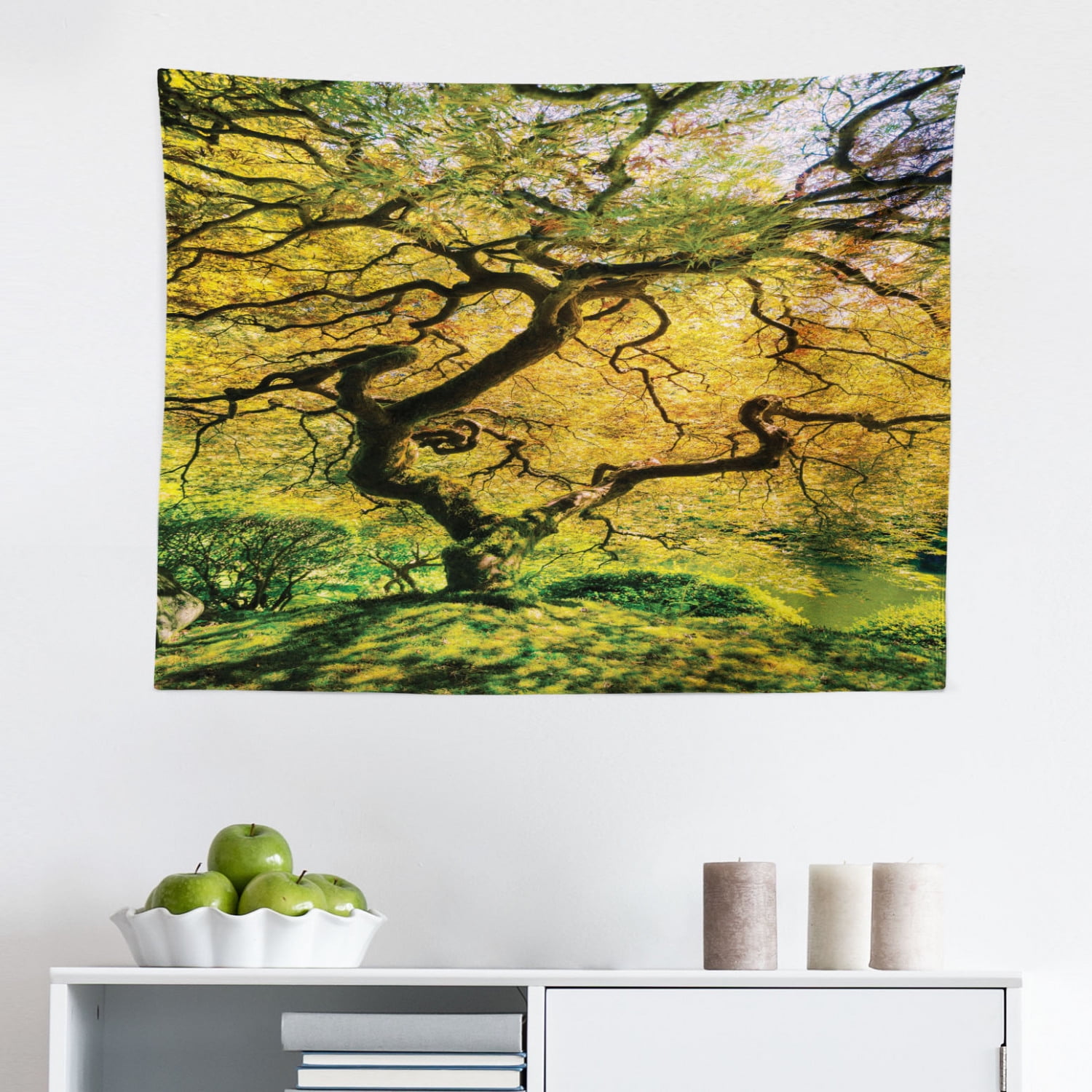 Dragon Tapestry, Demonic Angry Molten Dragon with Horns Imaginary ...