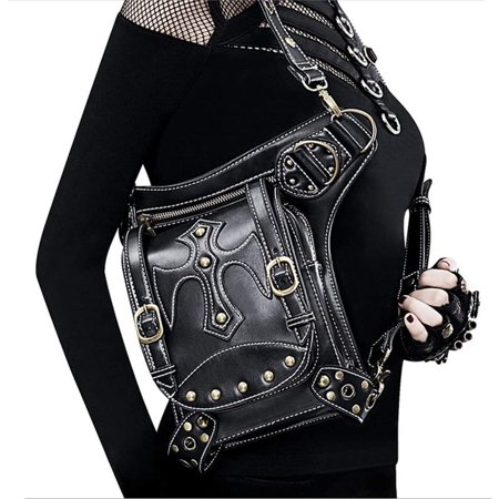 Gothic Steampunk Waist Bag Multi-functional Drop Leg Pack Hip Belt Arm ...