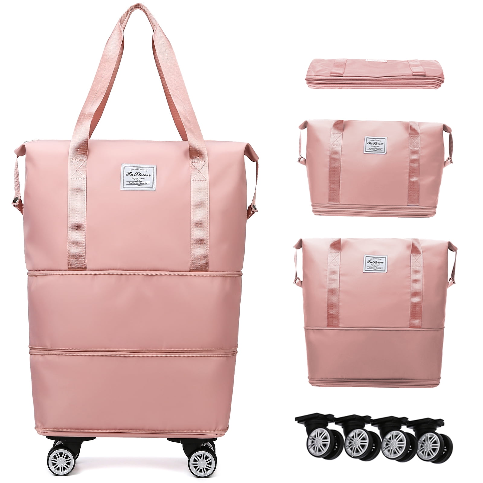 Expandable Rolling Travel Bag With 360° Detachable Wheels Foldable ...