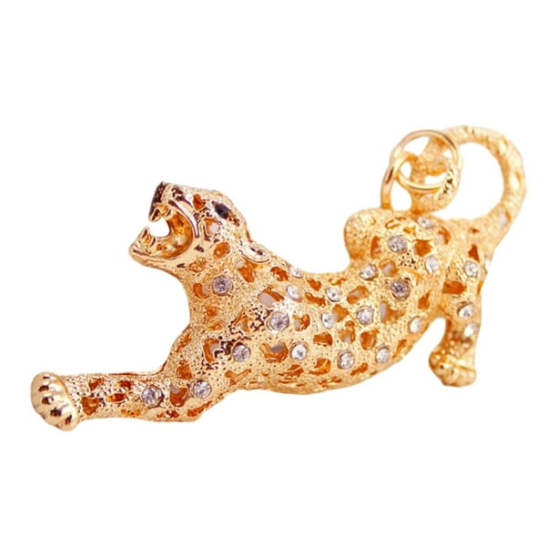 Bunblic Leopard Rhinestone Keychain Animal Key Chain/ Glitter Creative ...