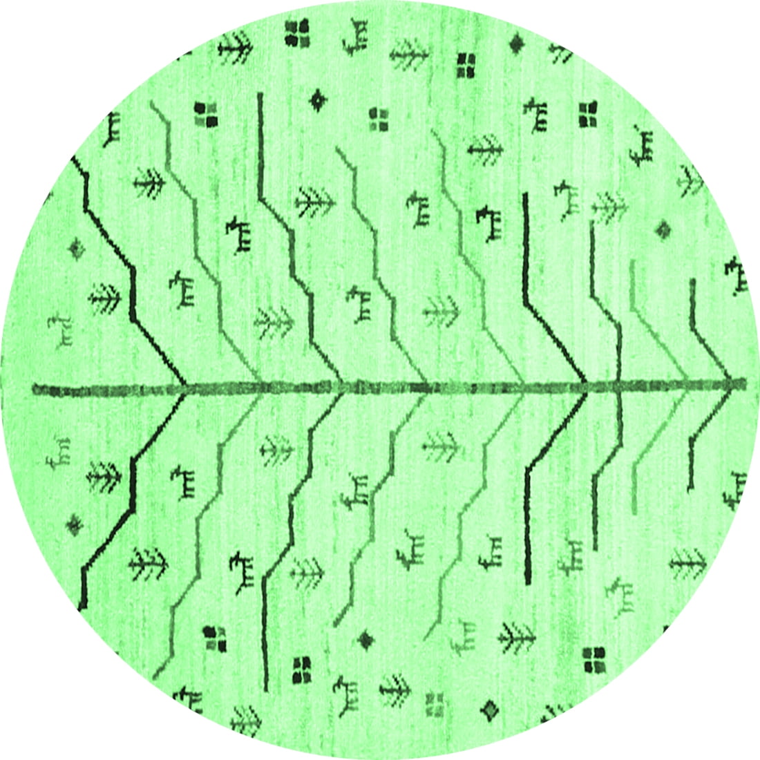 Ahgly Company Indoor Round Solid Emerald Green Modern Area Rugs, 7 ...