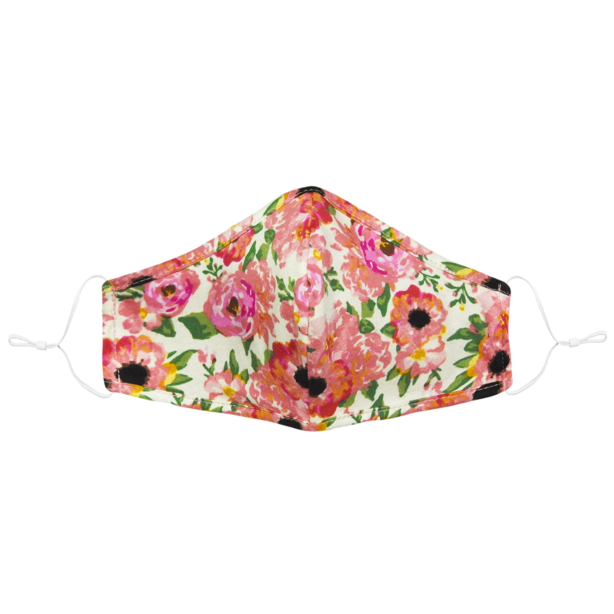 DALIX Floral Pink Cloth Face Mask Adjustable Nose Piece Reuseable ...