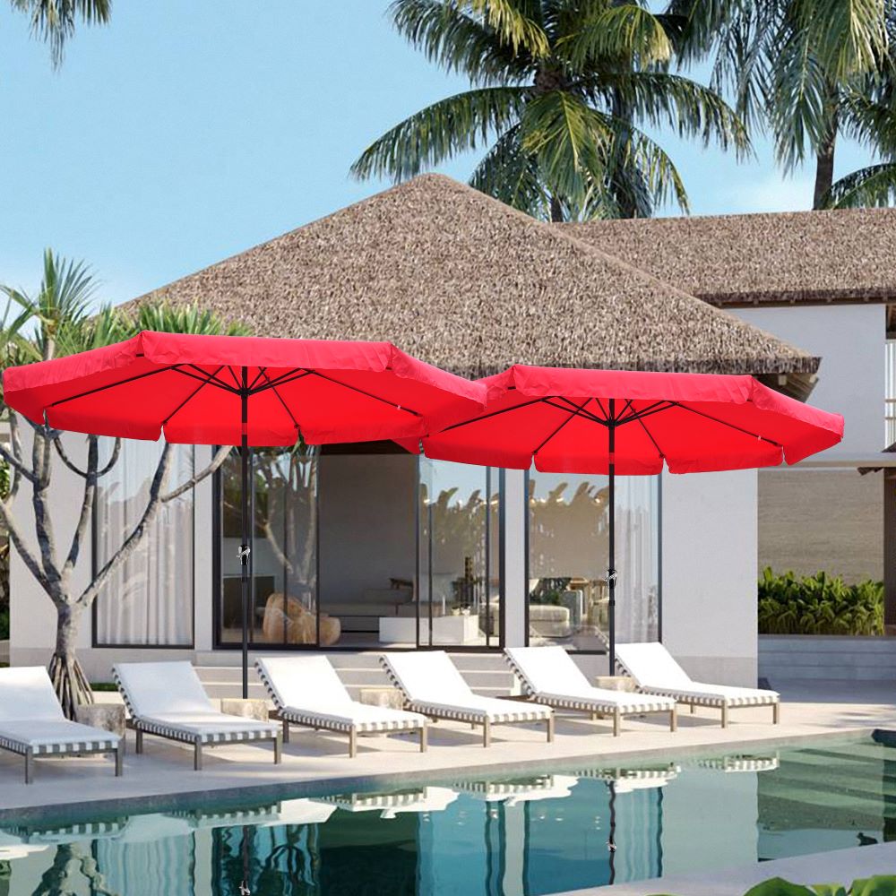 Outdoor Patio Umbrella Backyard Garden Offset Beach Pool Umbrella ...