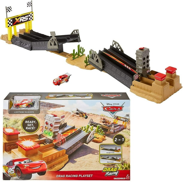Disney Pixar Cars Cars XRS Drag Racing Playset Car Track With 1 Car ...