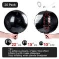 Black Foil Balloons 20pcs Different Sizes Pack of 22 15 10 Inch Large ...