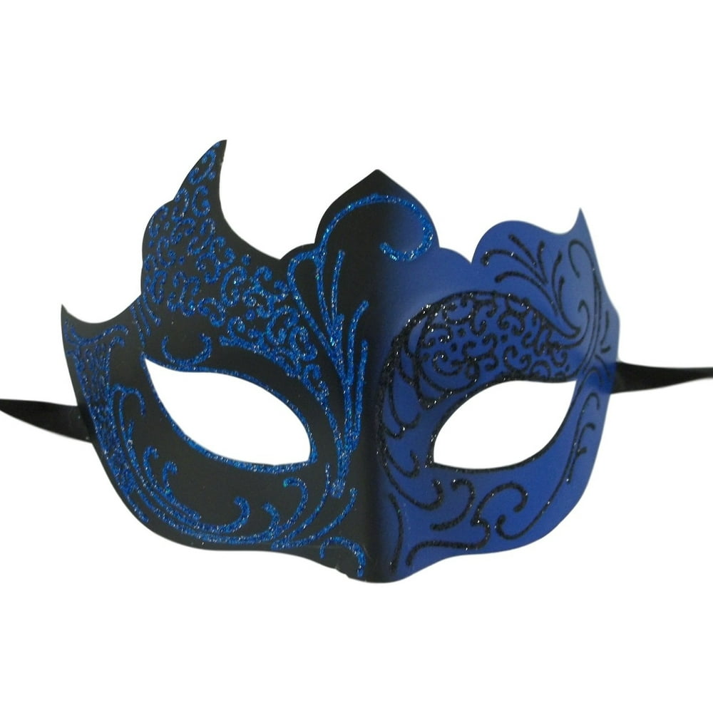 Dark Blue Black Unique Venetian Mask Masquerade Mardi Gras - Walmart ...