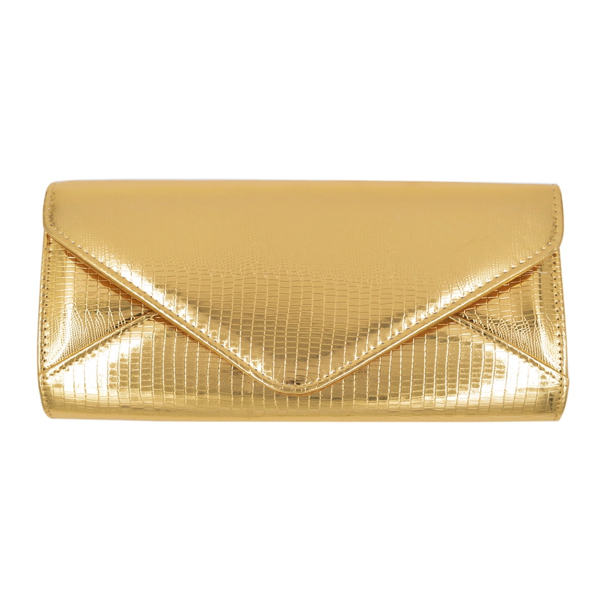 Large PU Leather Textured Shine Envelope Flap Clutch Evening Bag ...