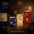 3Pcs Etched Starburst Design Glass Hurricane Celebration Hurricanes ...