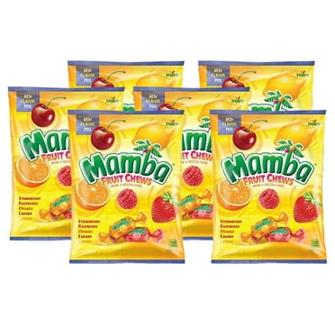 Mamba Chewy Candy Fruit Chews, Strawberry, Orange, Lemon, Raspberry ...