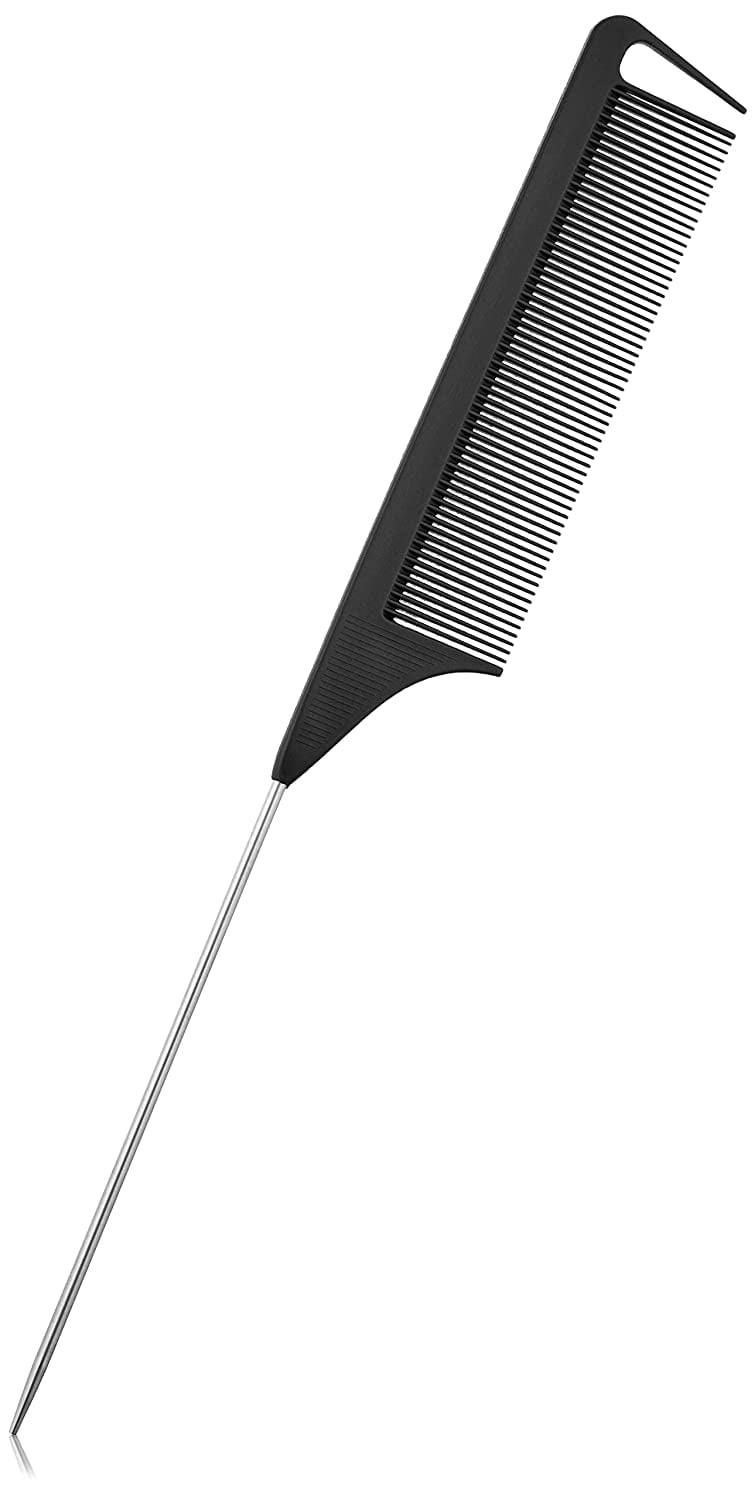 Carbon Fiber Rat Tail Comb with Metal End (Black) - Walmart.com