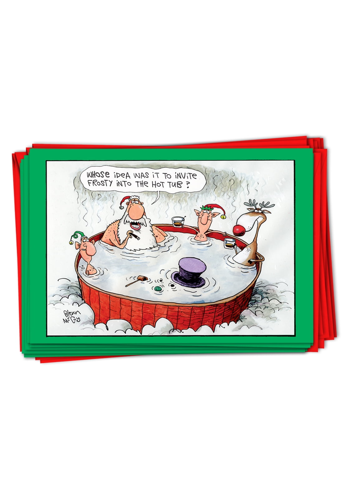 NobleWorks Funny Merry Christmas Boxed Greeting Cards with Envelopes, 6 ...
