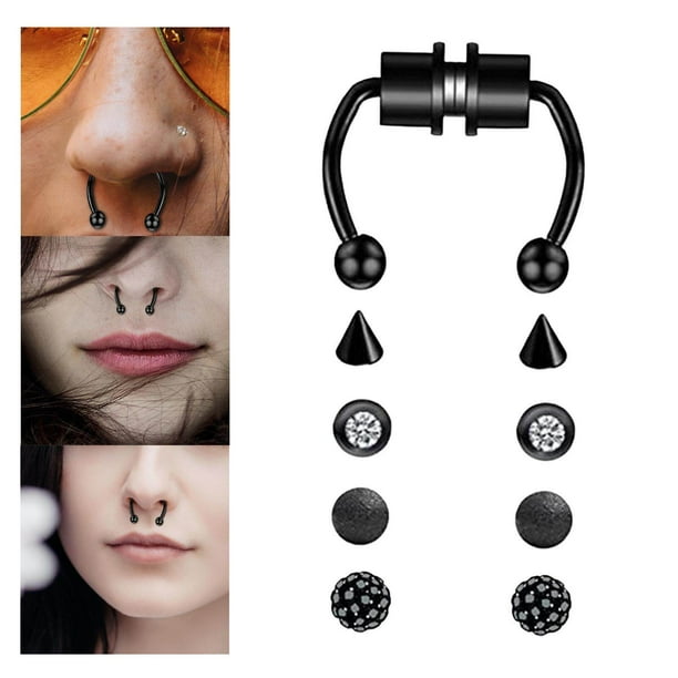 Ziyahi Fake Nose Ring Magnetic Non Piercing Punk Style Fashion Ts