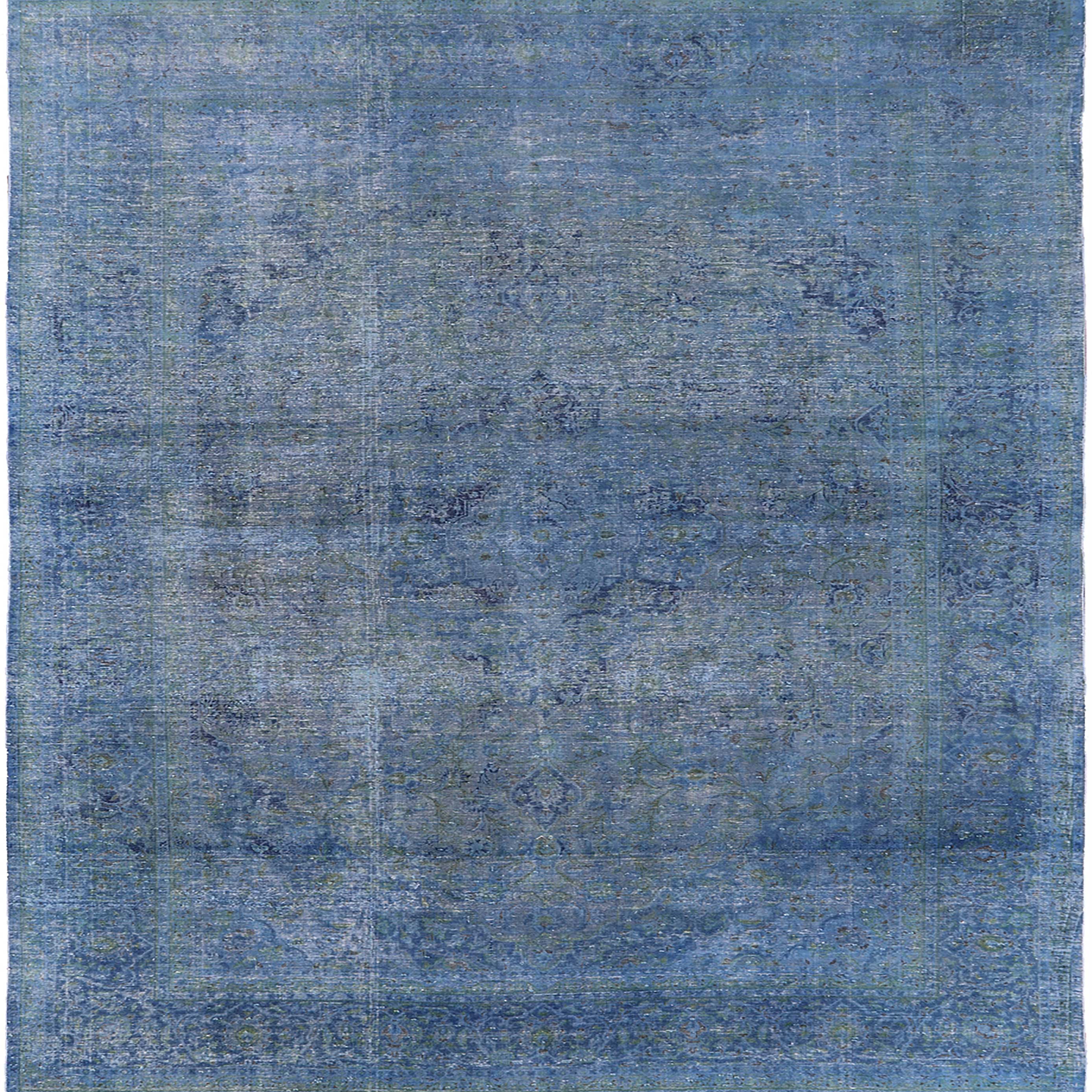 Ahgly Company Indoor Square Mid-Century Modern Koi Blue Oriental Area ...