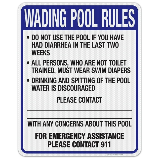 Oregon Wading Pool Rules Sign, Complies With State Of Oregon Pool ...