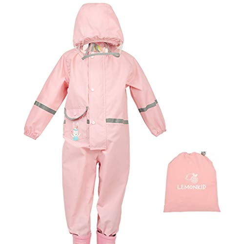 Toddler Rain Suit Baby Rain Suit with Hood Waterproof Coverall One Piece Rain Suit Kids 2-8 ...