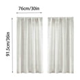 2Pcs Solid Color Linen Short Window Curtains, Partial Light Blocking ...