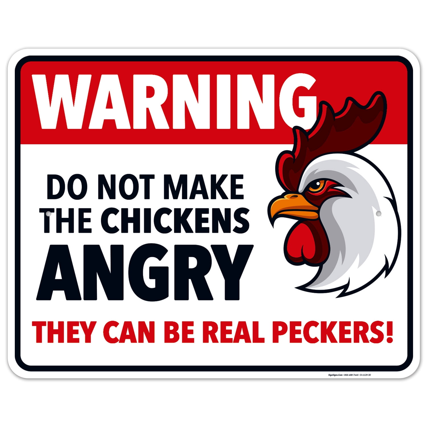 Funny Chicken Coop Sign, Warning Do Not Make The Chickens Angry ...