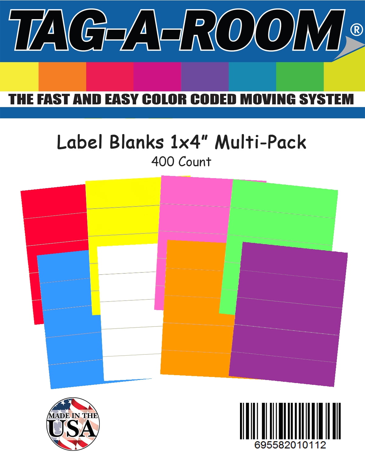 Tag-A-Room Color Coded File Folder Labels 1" X 4", Assorted Multi-Pack ...