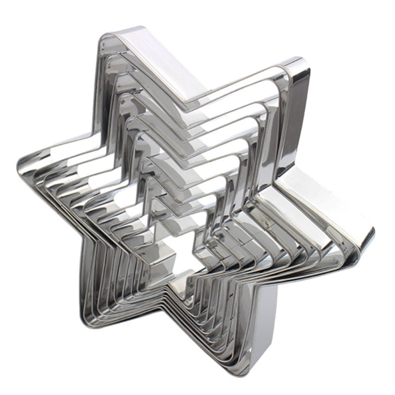 Star Cookie Cutter Set 10 Piece Stainless Steel Six pointed Star Shapes ...