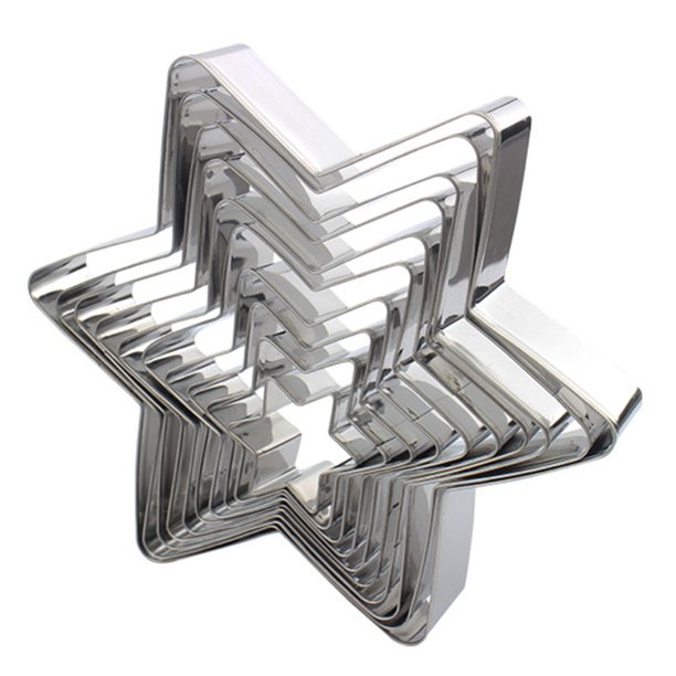 Star Cookie Cutter Set 10 Piece Stainless Steel Six pointed Star Shapes ...