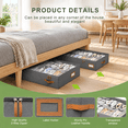 Grey Modern Under Bed Shoe Rack Organizer Set of 2 Holds 32 Pairs ...