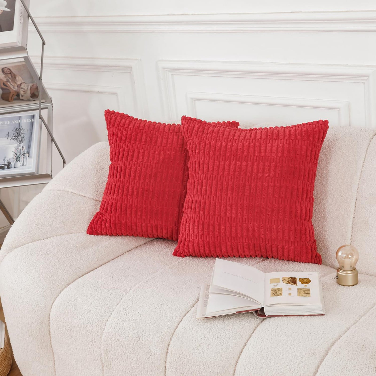 Click here for Harpily Red Corduroy Decorative Throw Pillow Inch... prices