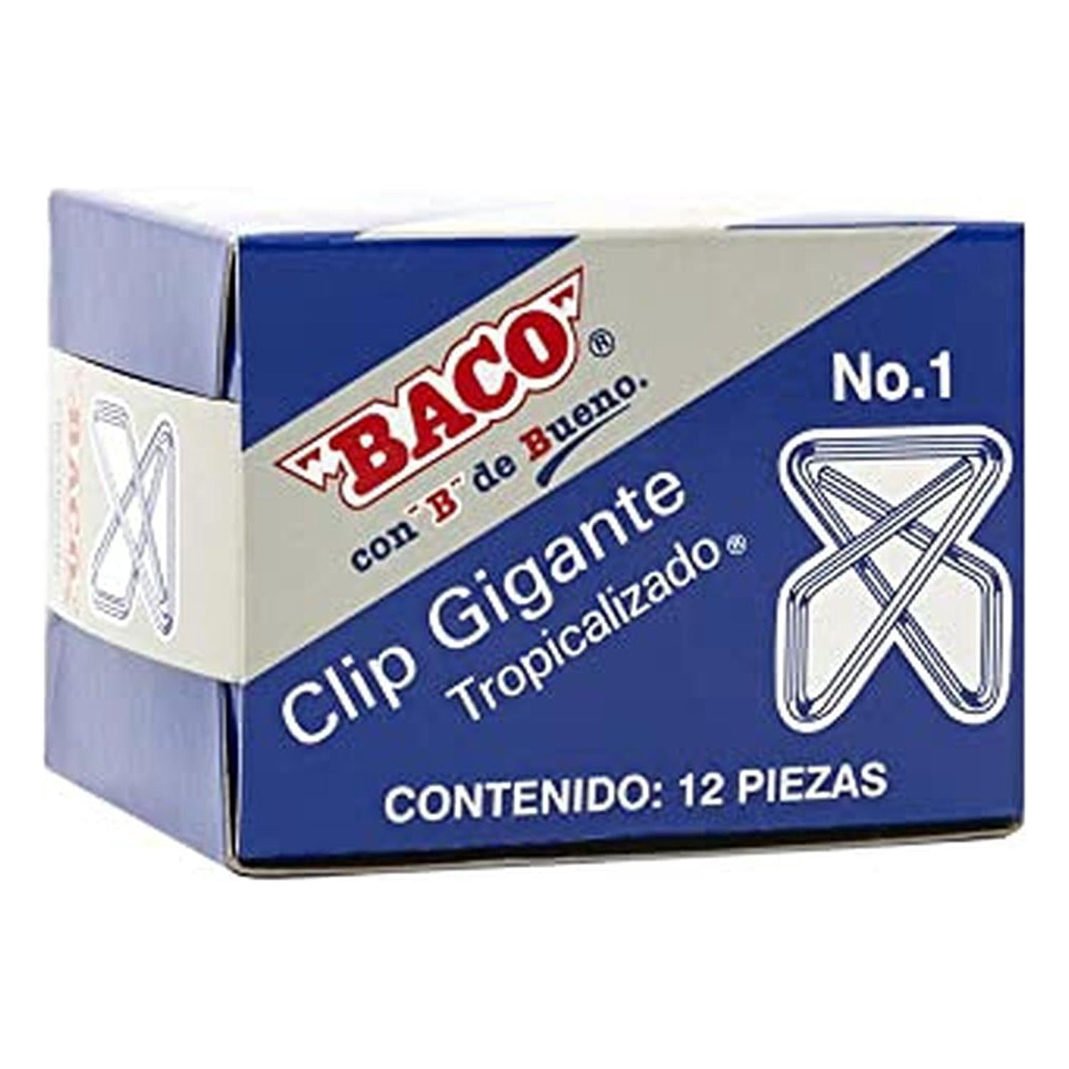 Clip BACO Gigante #1 12296 Zincado. Caja con 12 clips. Clip Gigante ...