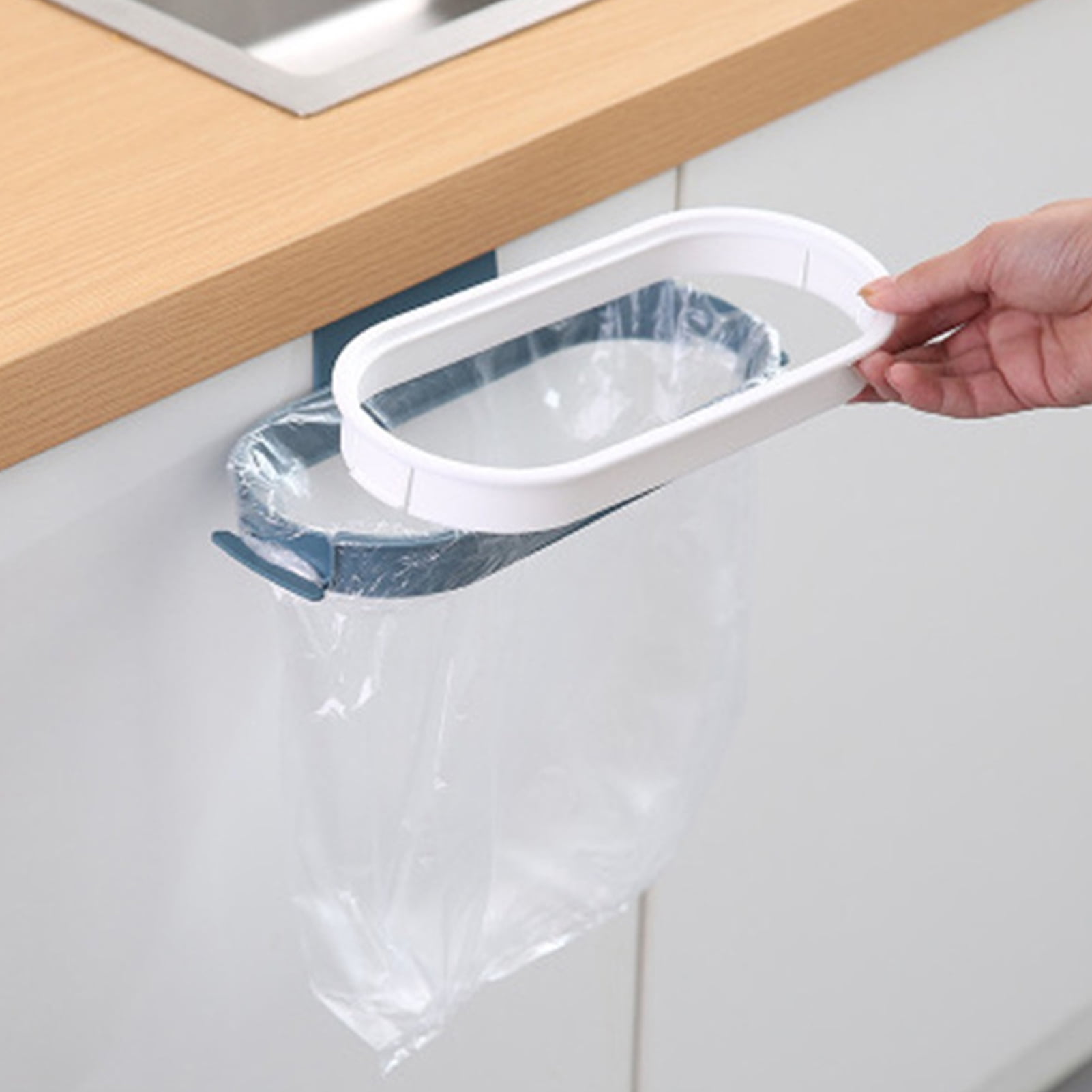 kiskick Over the Door Trash Bag Rack - Good Load Capacity with Lid - PP ...