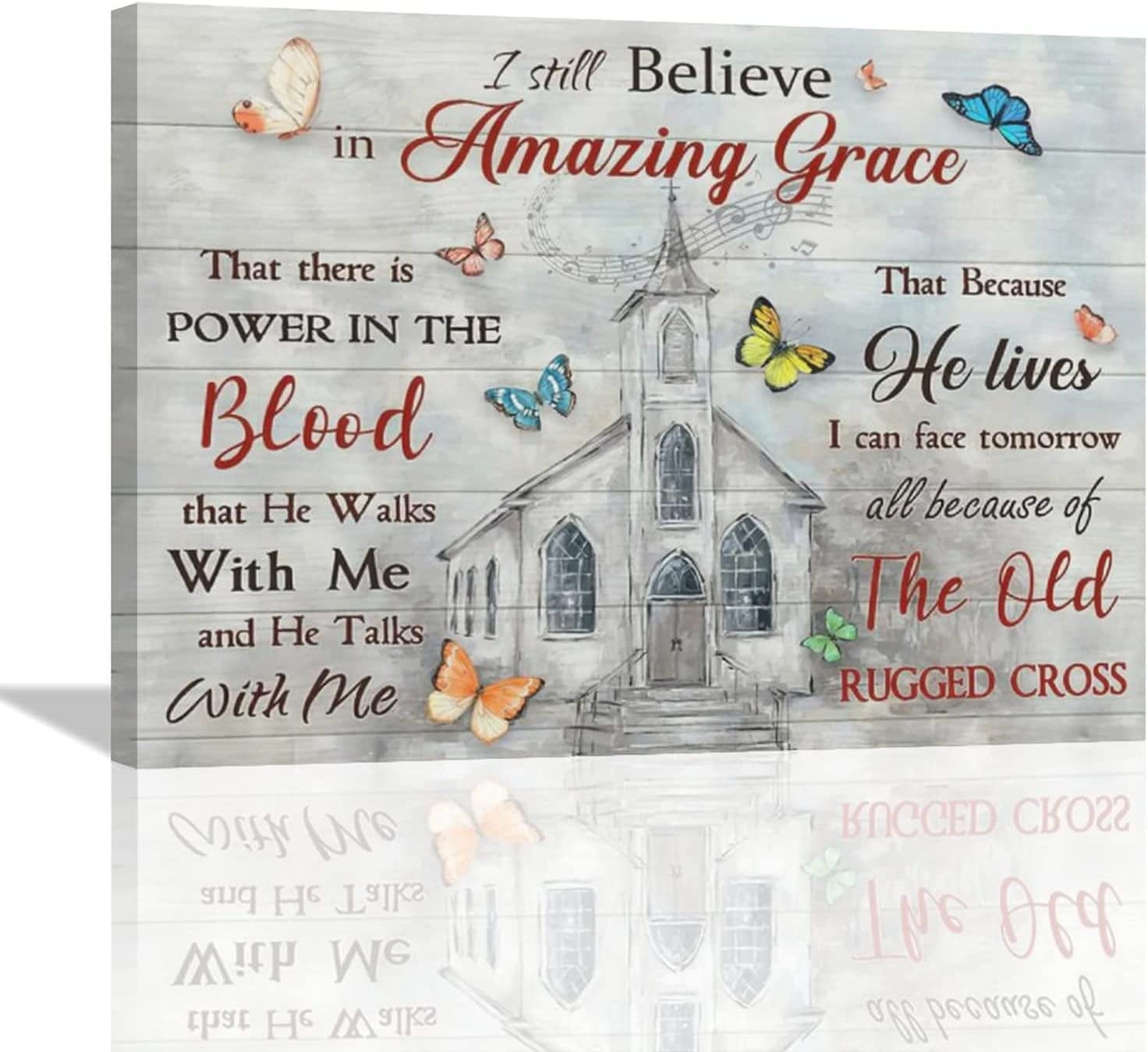 Christian Wall Art Country Church Canvas Wall Decor Motivational ...