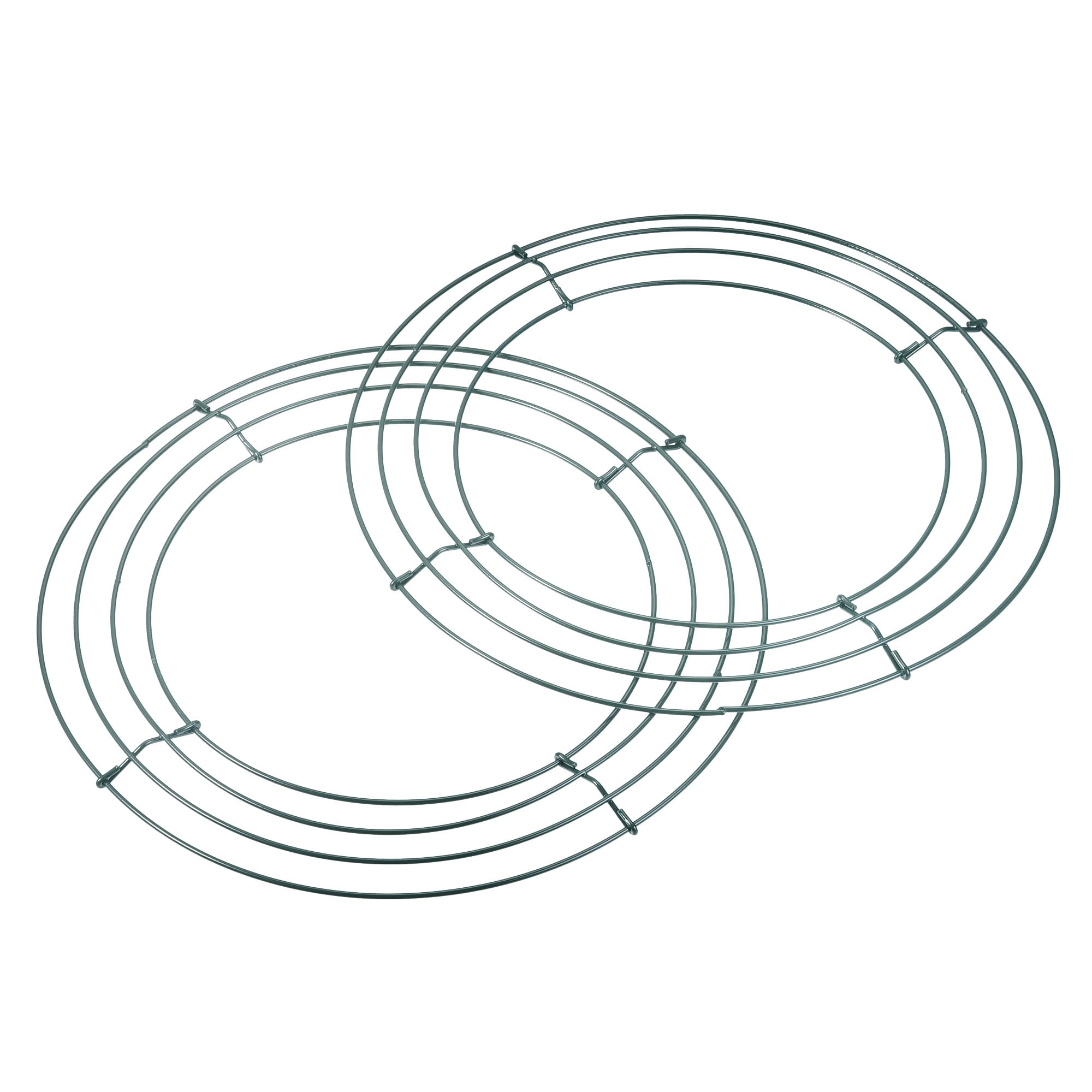 Uxcell Metal Wire Wreath Form Hanger for Party Arrangement Green 2pcs ...