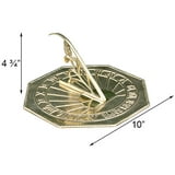 Rome Classic Octagonal Sundial, Polished Brass, 10"L - Walmart.com