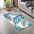 Blue Willow Leaf Door Mat 16x24 Inch Abstract Art Leaves Botanical ...