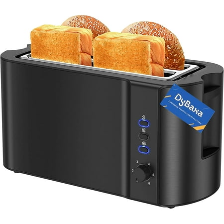 Toaster 4 Slice, Stainless Steel Toaster with Warming Rack, 6 Browning ...
