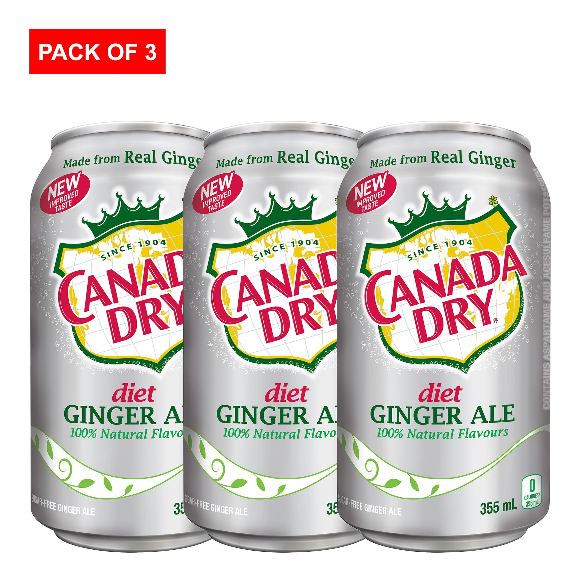 Canada Dry - Diet Ginger Ale, 355 mL Cans (Pack of 3) - Walmart.com