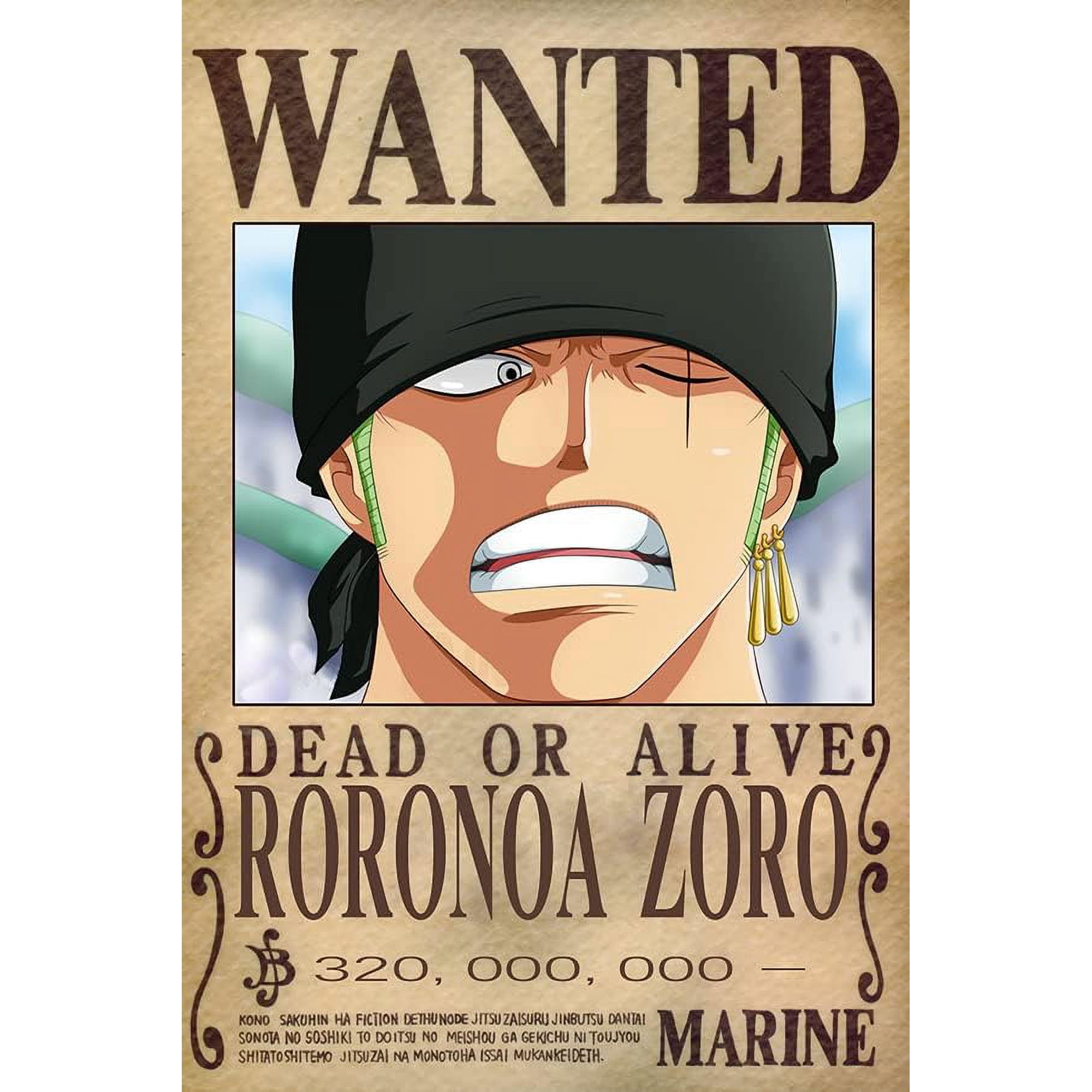 Click here for Pphaosho Behrens Anime One Piece Zoro Bounty Wante... prices