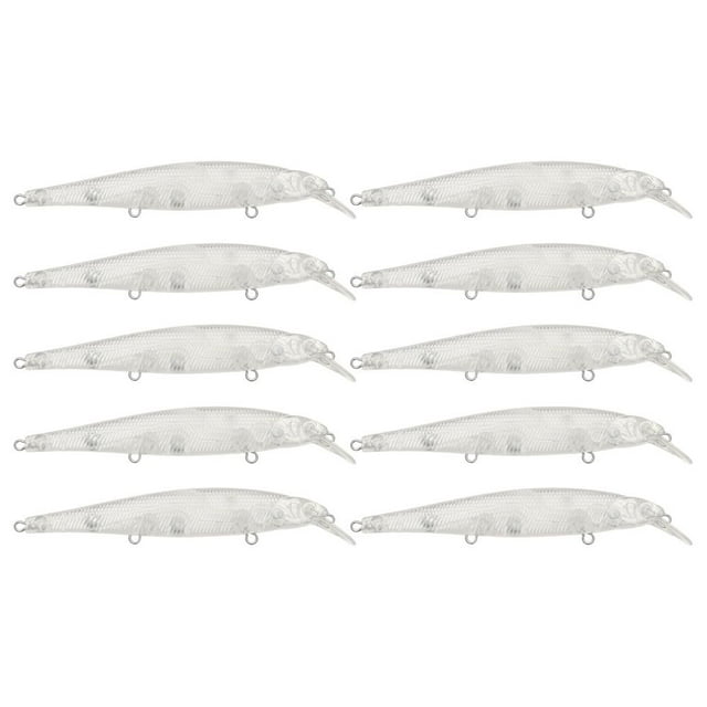 10PCS Transparent Unpainted Blank Minnows Crankbait Fake Bait Fishing Lure Fishing Wobbler Hard ...