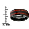 Metal Masters Mens Tungsten Carbide Ring Dome Koa Wood Inlay Wedding Band Brown Black 8mm ...