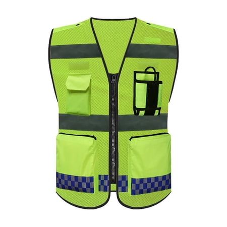 Fish Scale Net Grate Multi-pocket Swallowtail Reflective Vest Traffic ...