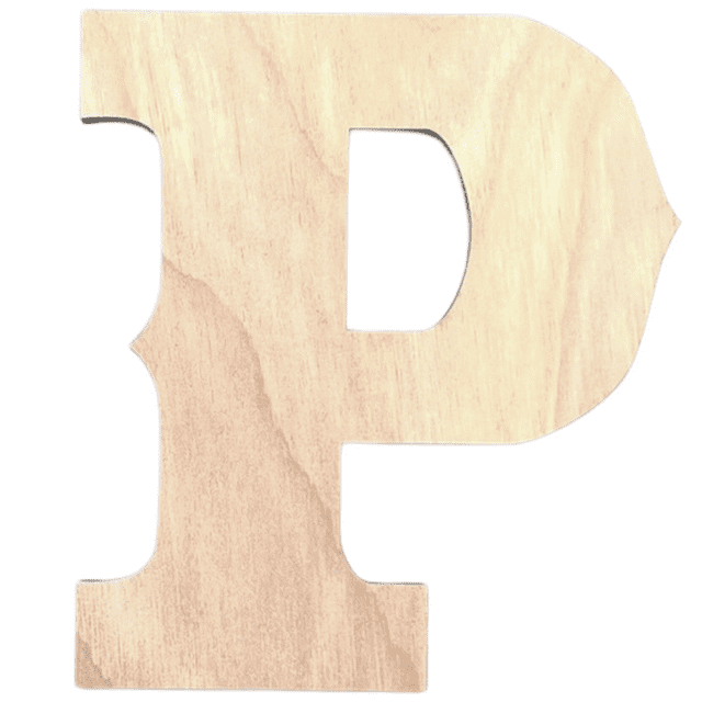 Krafty Supply 8" Tall Western Block - Birch Letter P | 1/4" Thick Birch ...