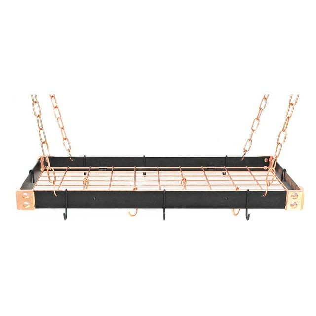 The Gourmet Metal Rectangle Pot Rack with Grid - Walmart.com