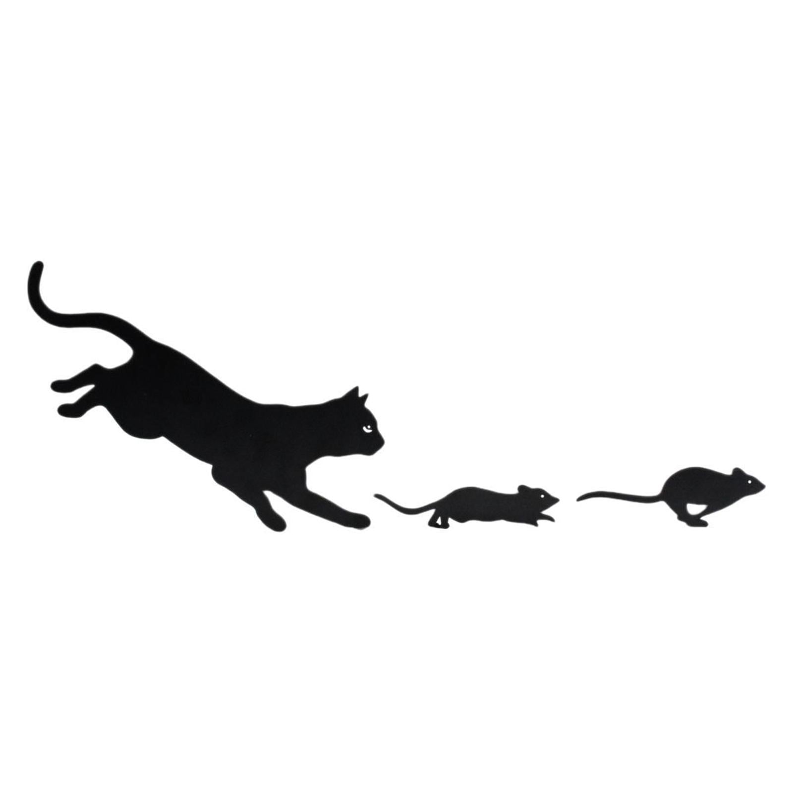 3pcs Cat negro Ratón Silhouette Yard Metal Garden Signos de jardín ...