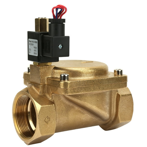 Electric Solenoid Valve,G2" Normally Open Brass Normally Open Electric ...
